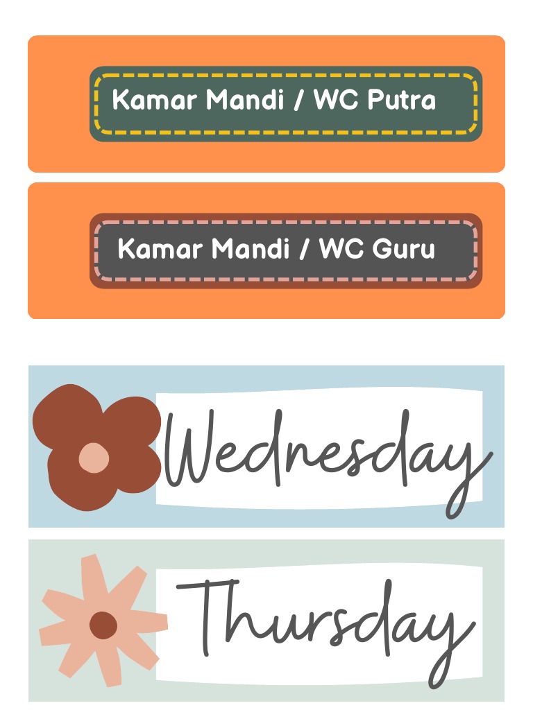 Boho Pastel Flower Days of The Week Labels | PDF