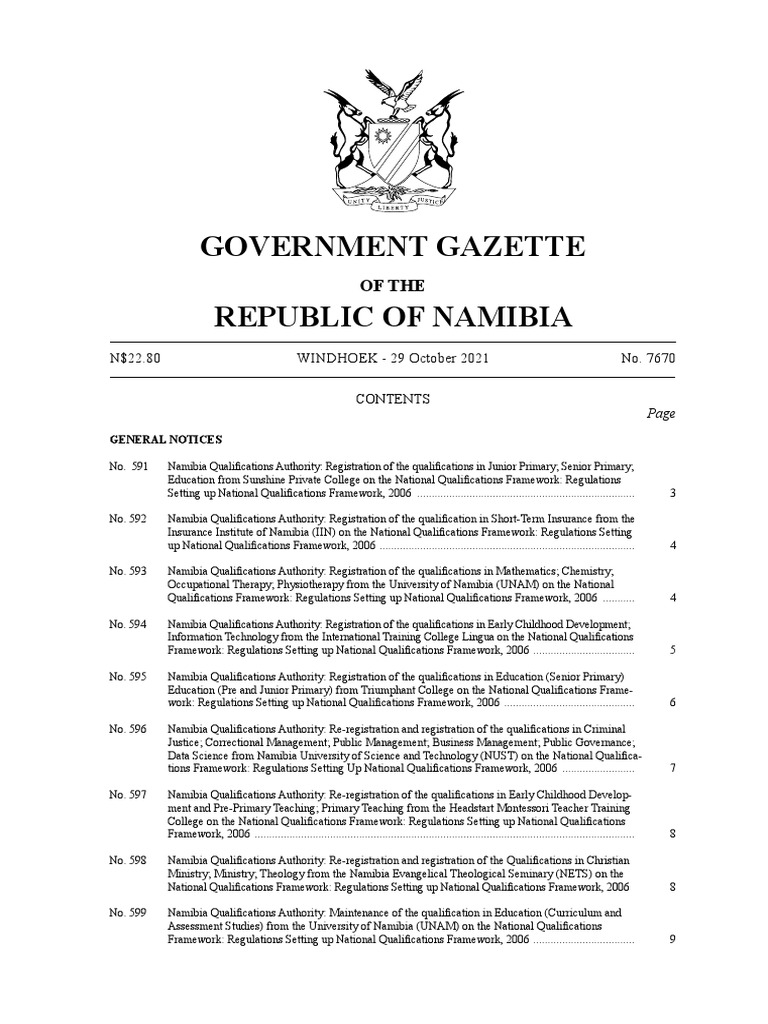Namibian Qualifications Authority | PDF