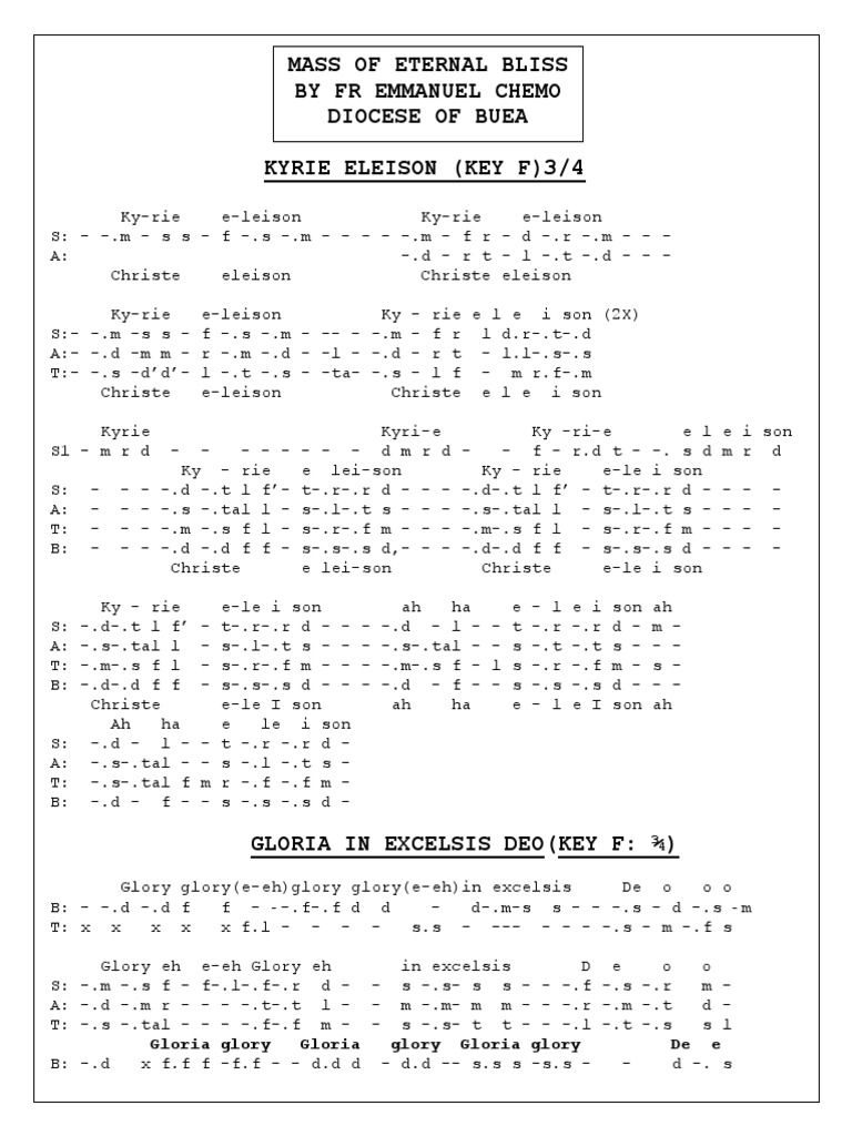Mass of Eternal Bliss-1 | PDF | Lord's Prayer | Mercy