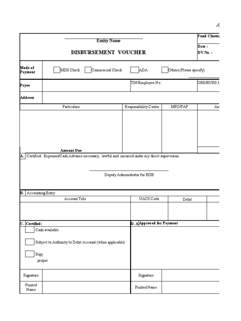 DV Template | PDF | Cheque | Payments