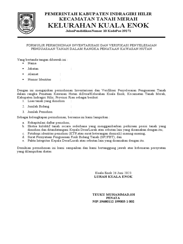 Formulir Permohonan | PDF