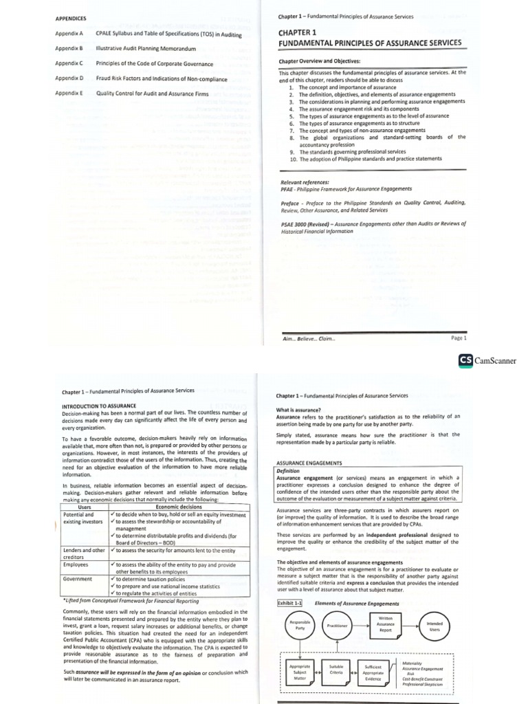 Chapter 1 Fundamental Principles of Assurance Services | PDF Chapter 1 Fundamental Principles of Assurance Services | PDF