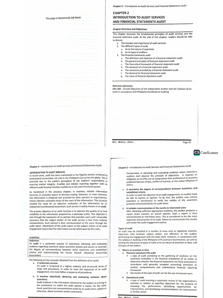 Chapter 2 Introduction To Audit Services and Financial Statements Audit ...