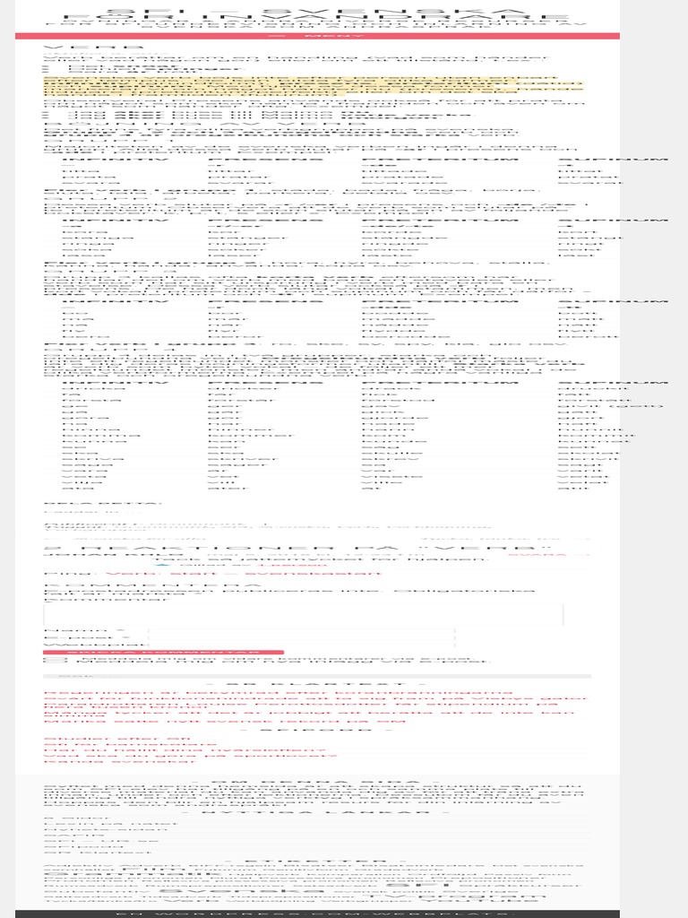 Verb - SFI - Svenska För Invandrare | PDF