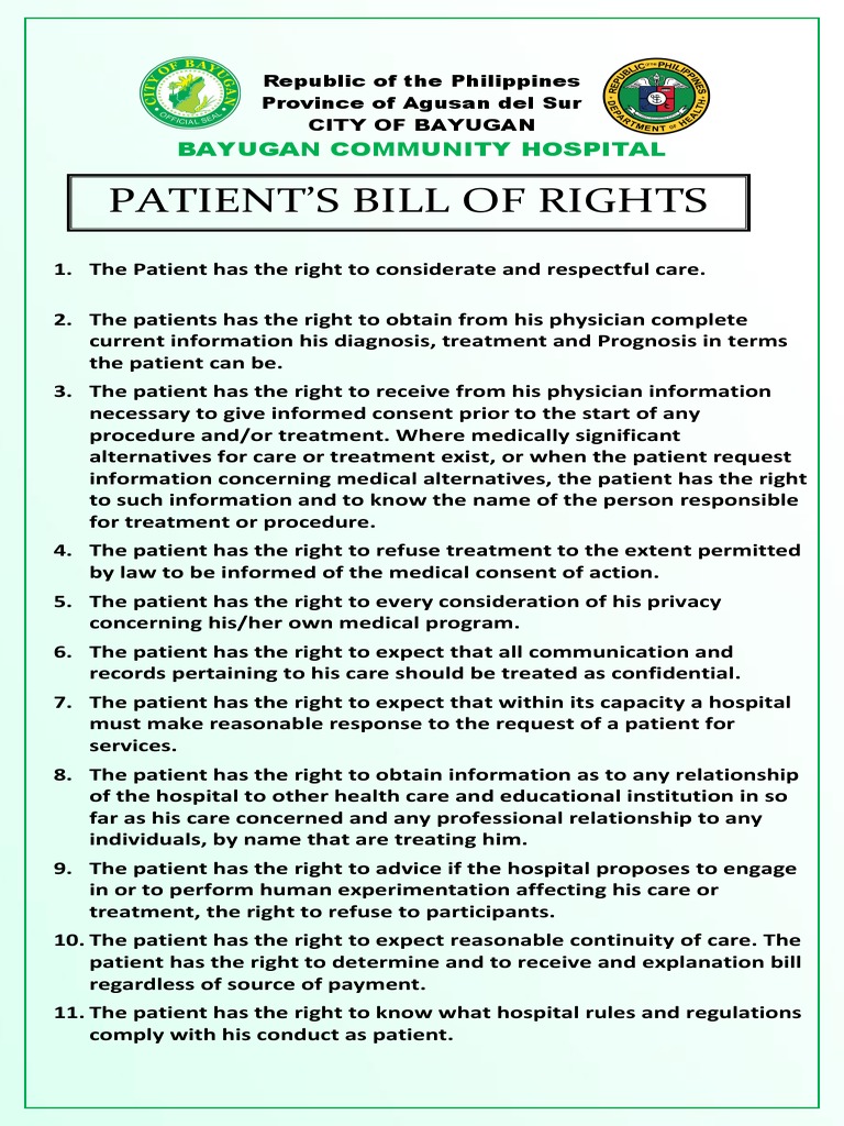 PATIENT’S BILL OF RIGHTS | PDF