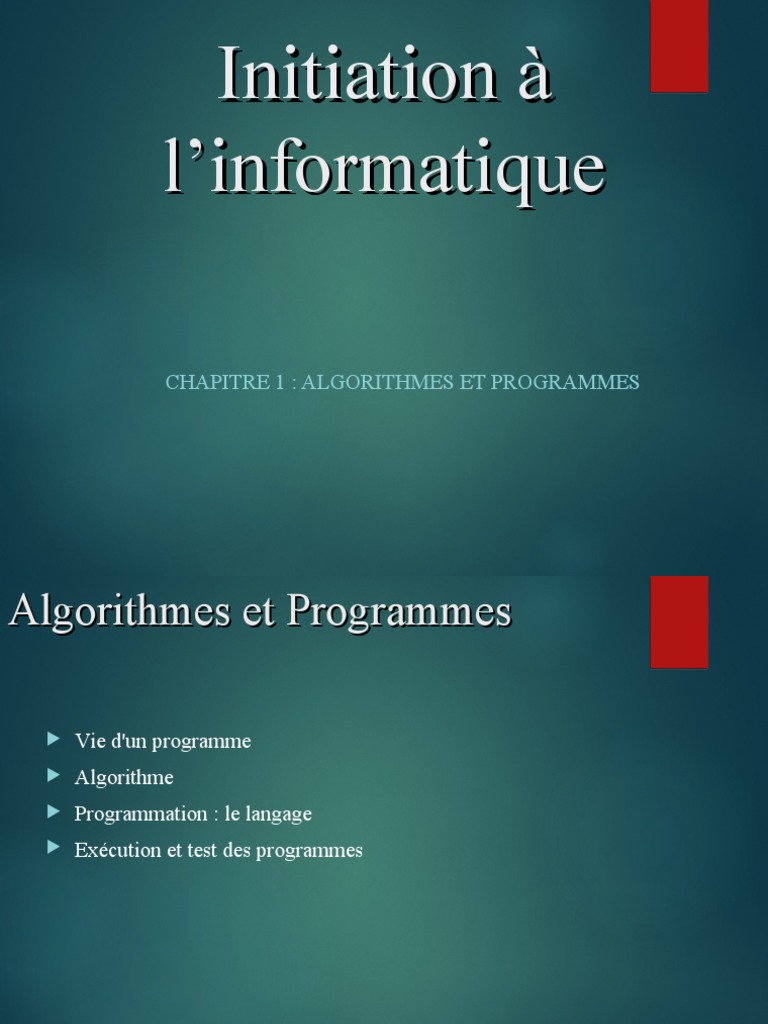 Algorithmes et Programmation PC | PDF | Programmation informatique ...