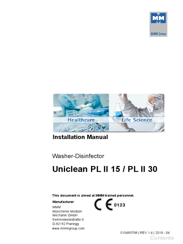Uniclean PL II Installation Manual | PDF | Equipment | Tools