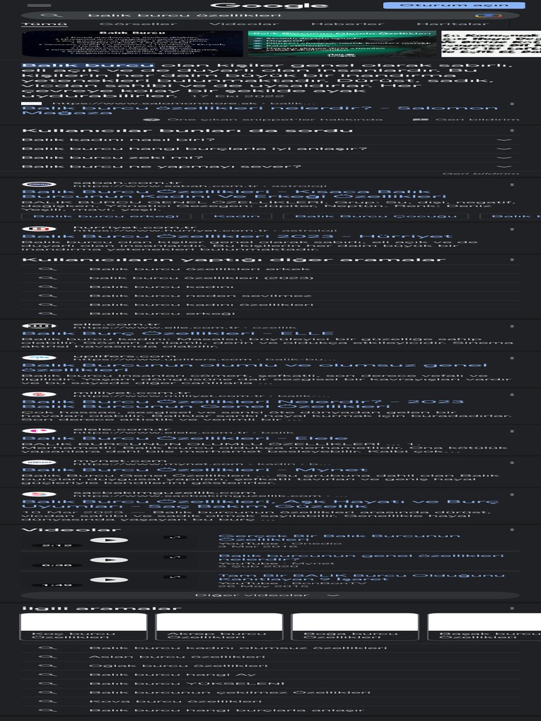 Balık Burcu Özellikleri - Google'Da Ara | PDF