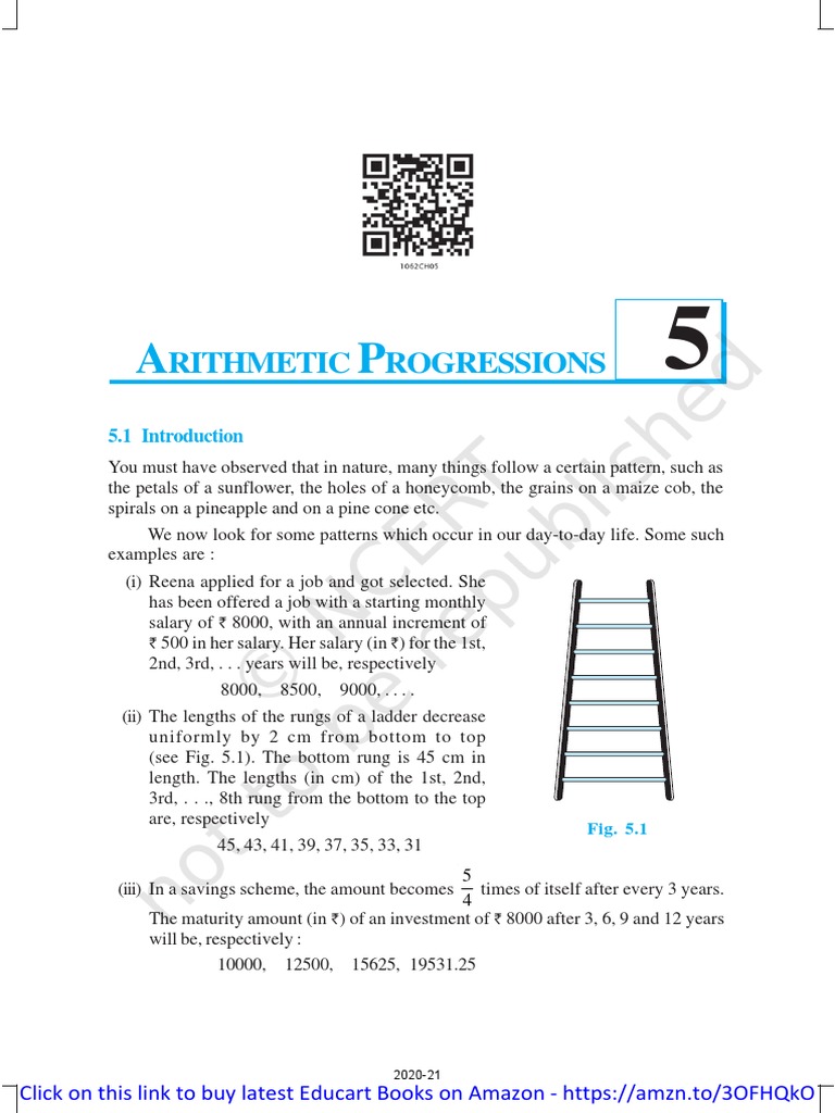 CH 5 - Arithmetic Progressions | Download Free PDF | Numbers | Equations