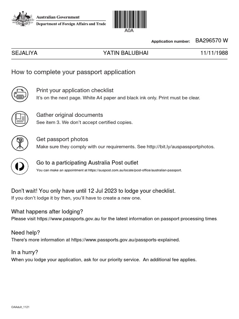 Application Checklist | PDF