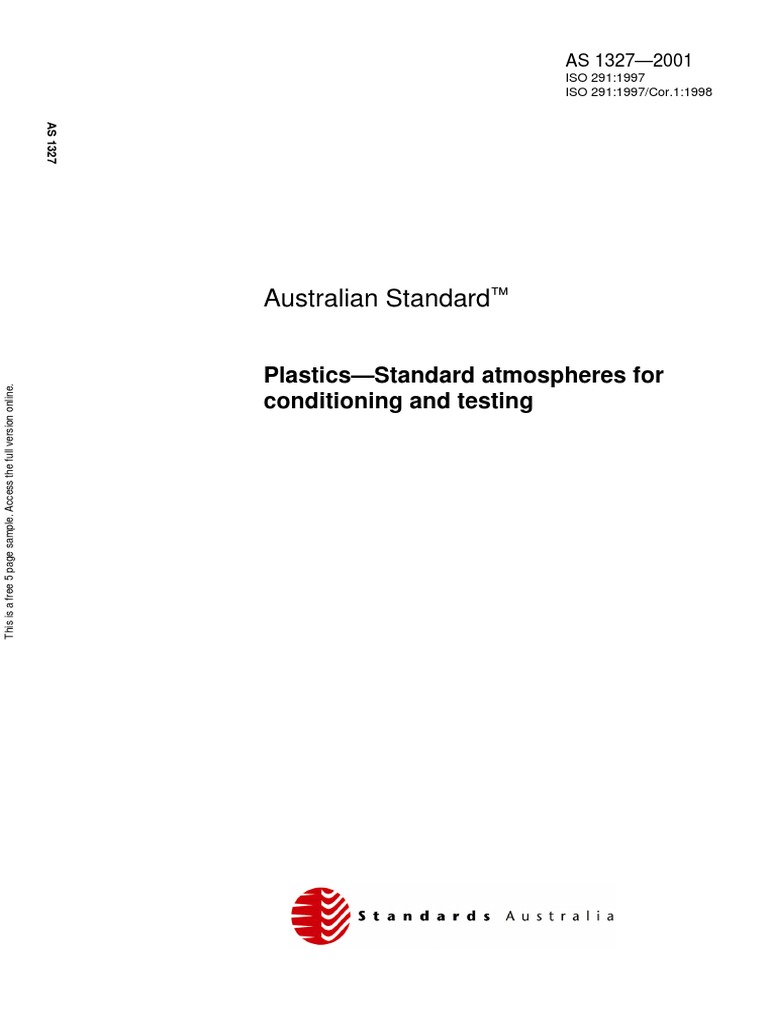 Australian Standard: Plastics-Standard Atmospheres For Conditioning and ...