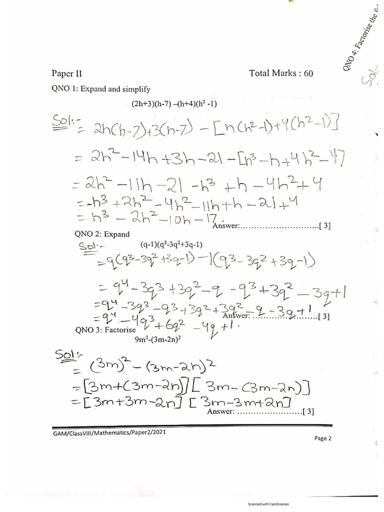 Math Paper 2 | PDF