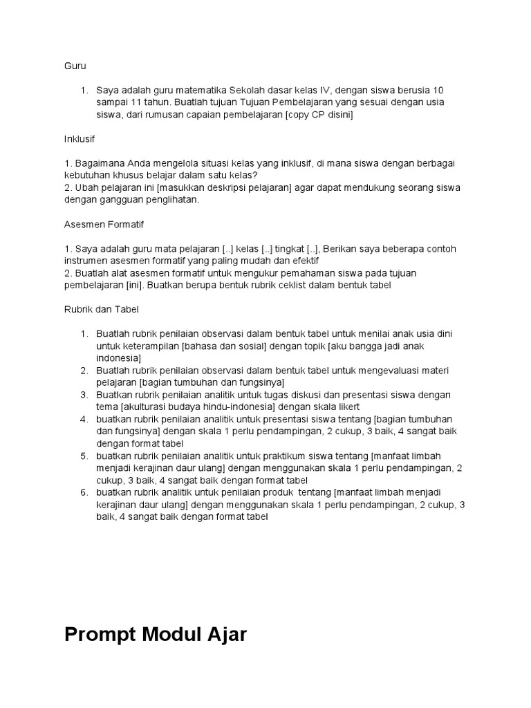 Latihan Membuat Modul Ajar | PDF