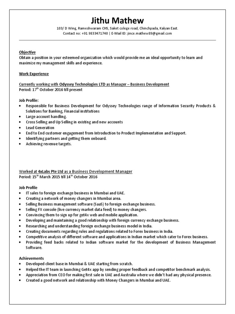 Business Development Manager Profile | PDF