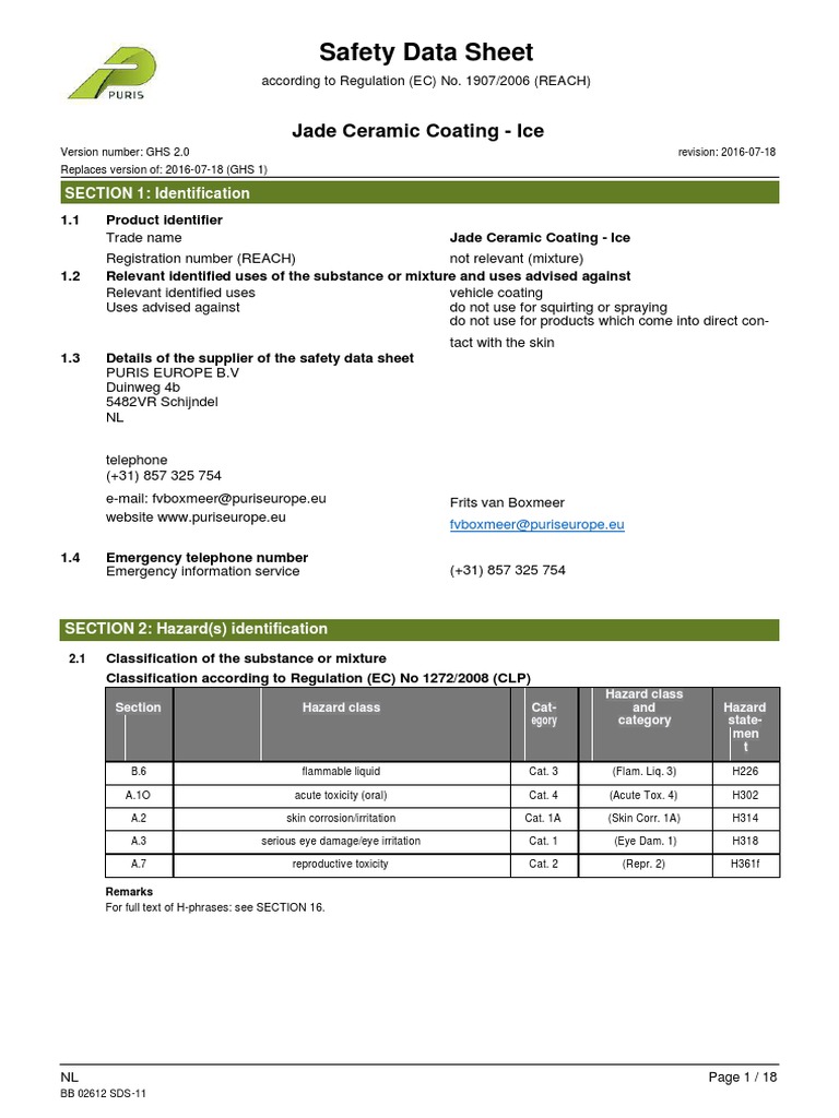 167 en SDS-Jade Ceramic Coating - Ice | PDF