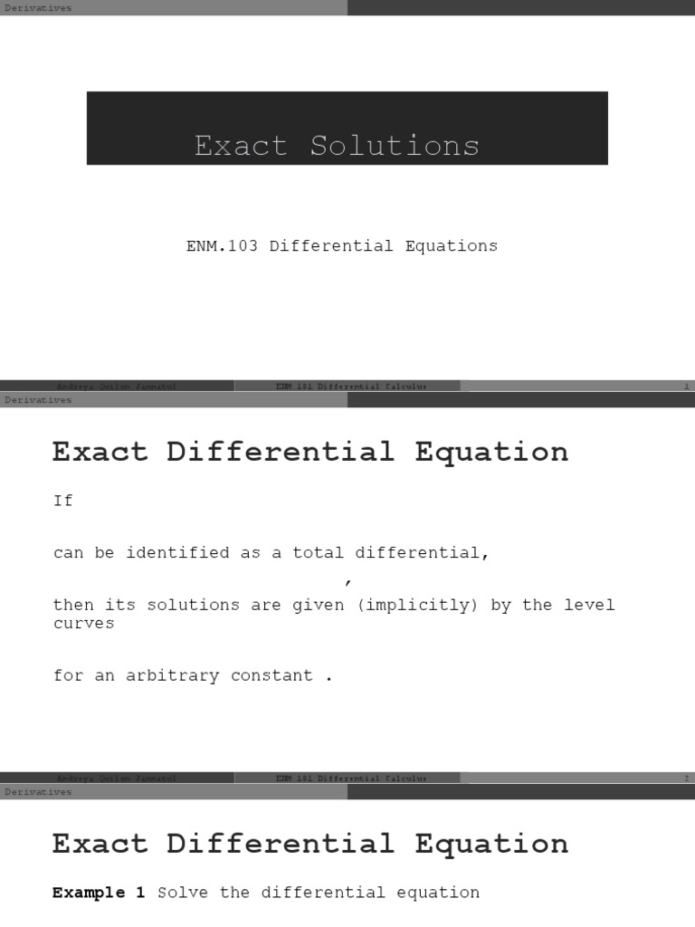 Exact Equations | PDF