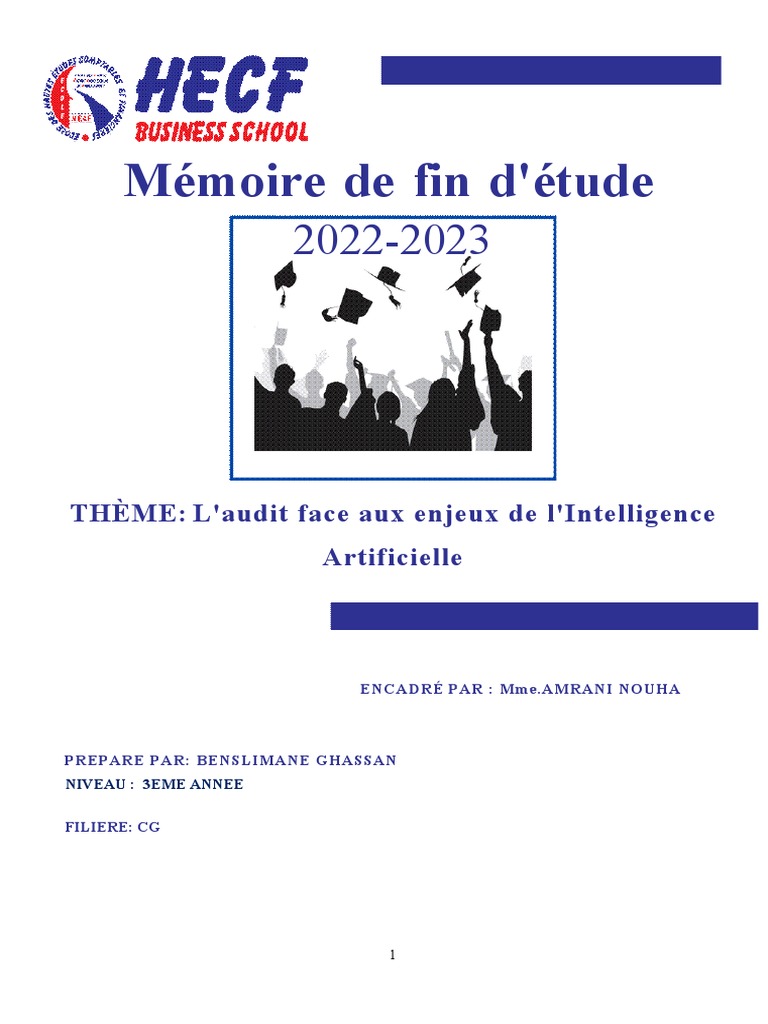 Memoire de Fin D'etude (READY To BE SERVED) | PDF