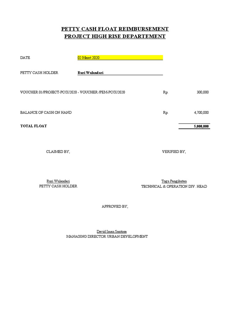 2020 - Pettycash Project (Version 1) | PDF 2020 - Pettycash Project (Version 1) | PDF