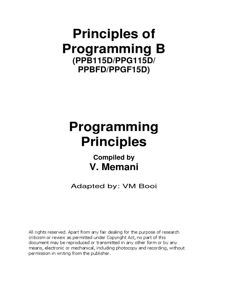Programming Principles B Learning Outcome A Iteration Control Structure Pdf Control Flow