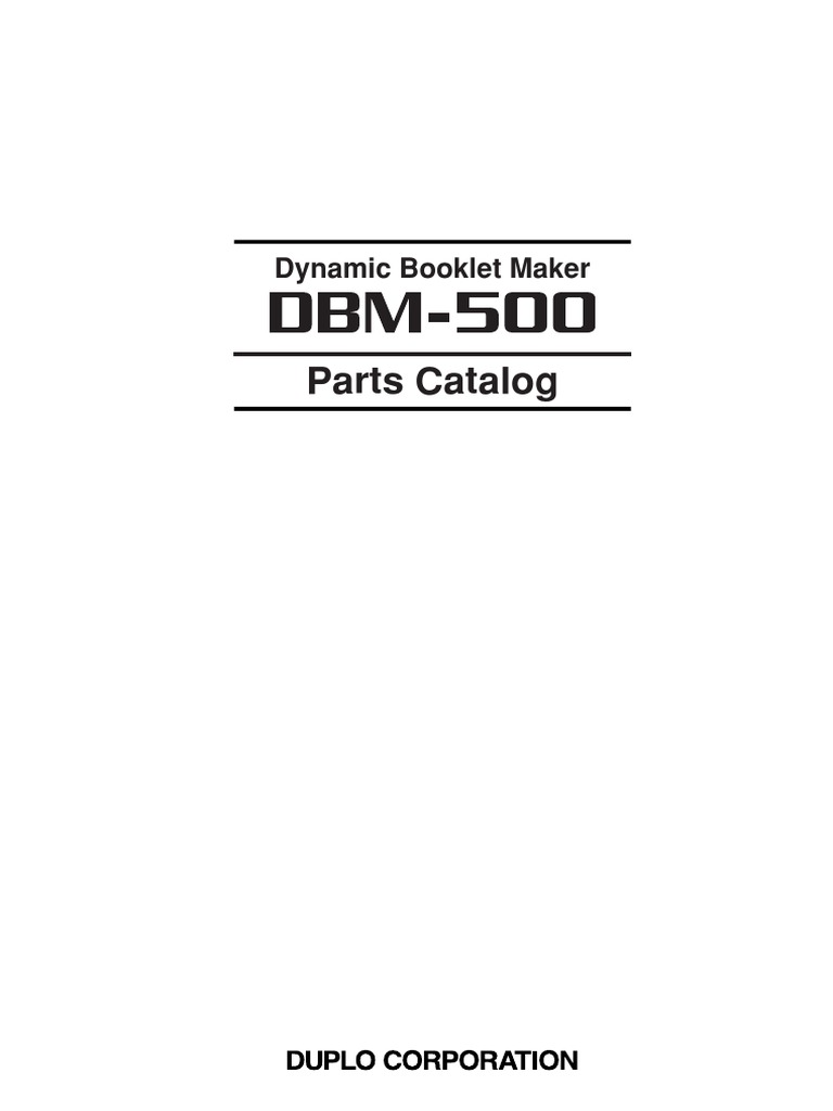 DBM-500 Dynamic Booklet Maker Parts List 3 | PDF | Belt (Mechanical ...