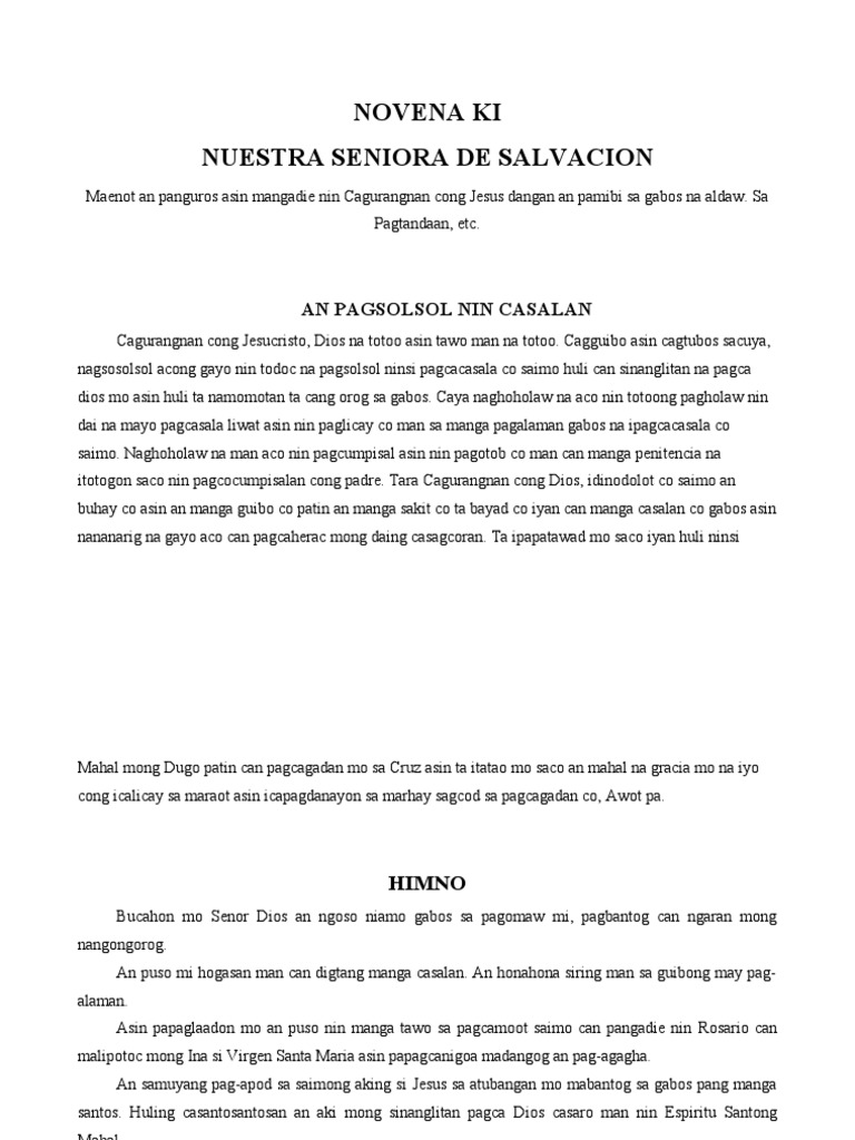 NOVENA-KI-NUESTRA-SENIORA-DE-SALVACION | PDF