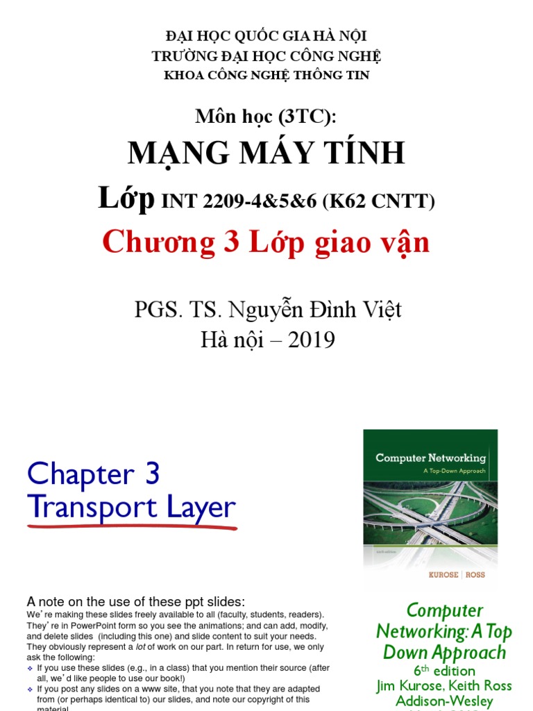 CN2019 Chapter3 Transport Layer (VIE Final) | PDF