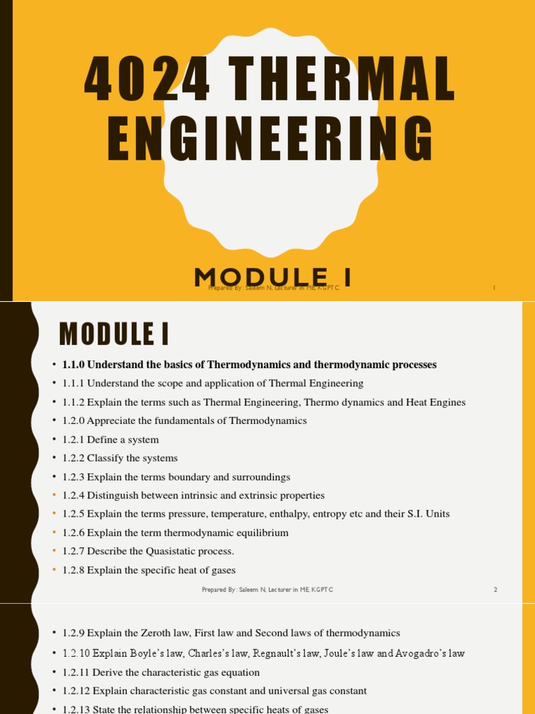 Thermal Engineering MODULE | PDF