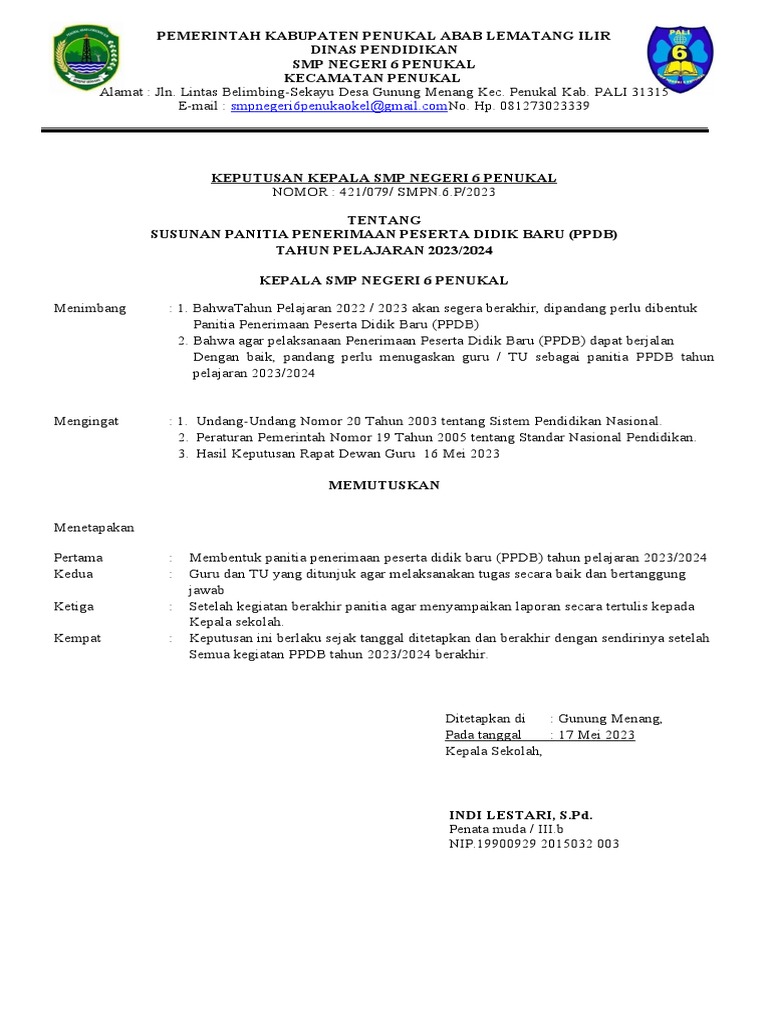 SK PPDB 2023-2024 | PDF