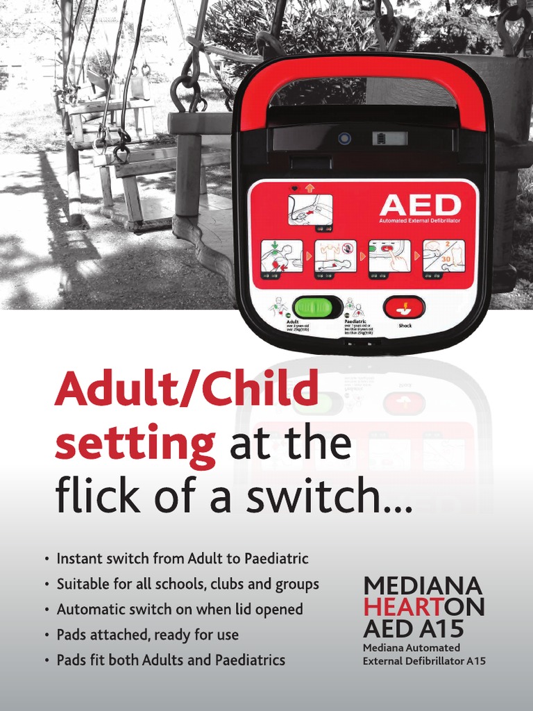 Mediana A15 HeartOn AED Brochure | PDF | Cardiopulmonary Resuscitation | Cardiac Arrest