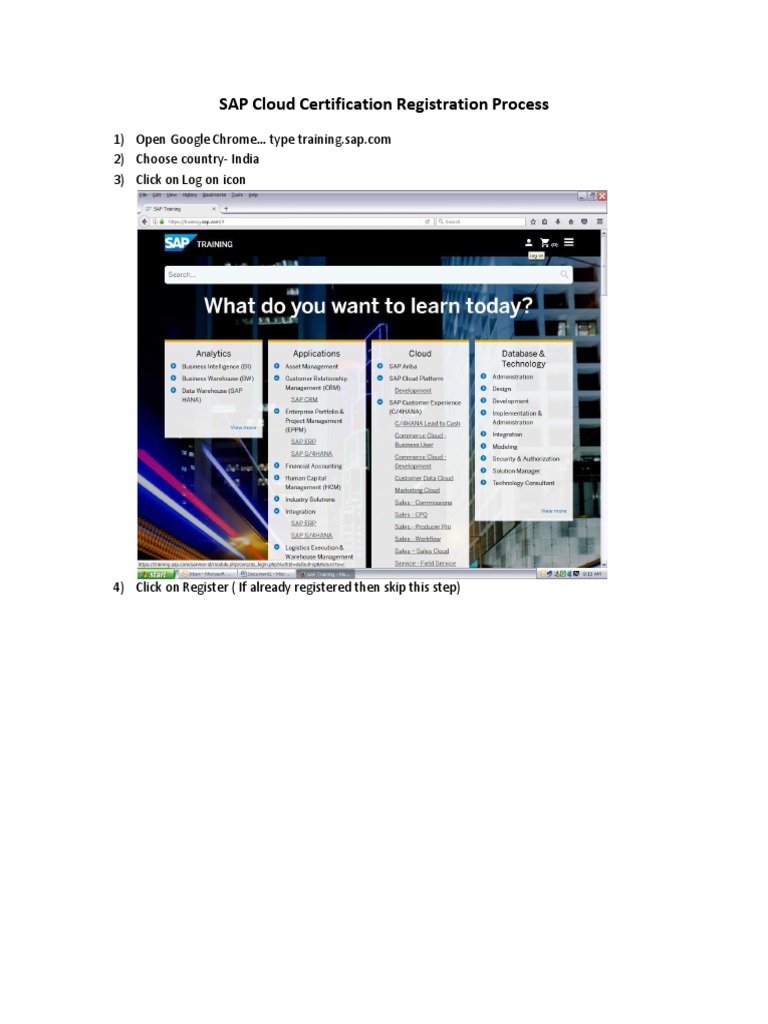 SAP Cloud Certification Registration Process V2 | PDF | Identity Document | Computing