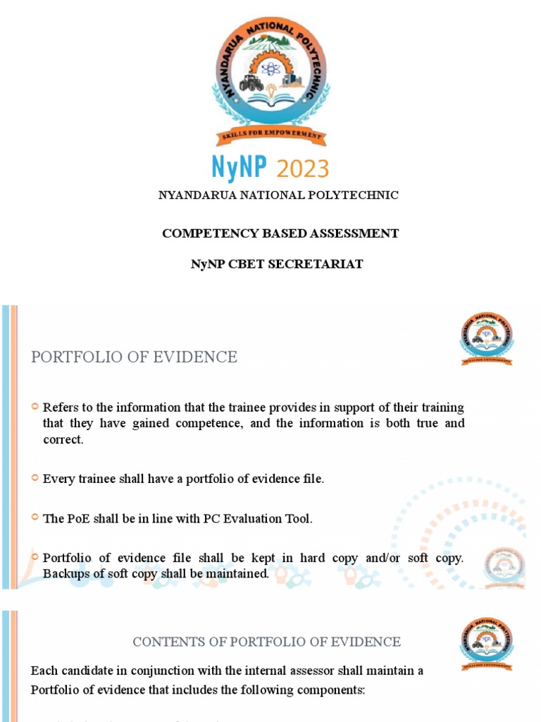 Portfolio of Evidence Guidelines | PDF