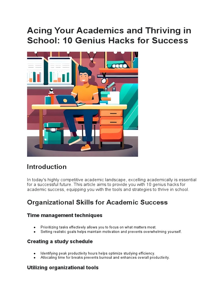 Acing Your Academics and Thriving in School | PDF