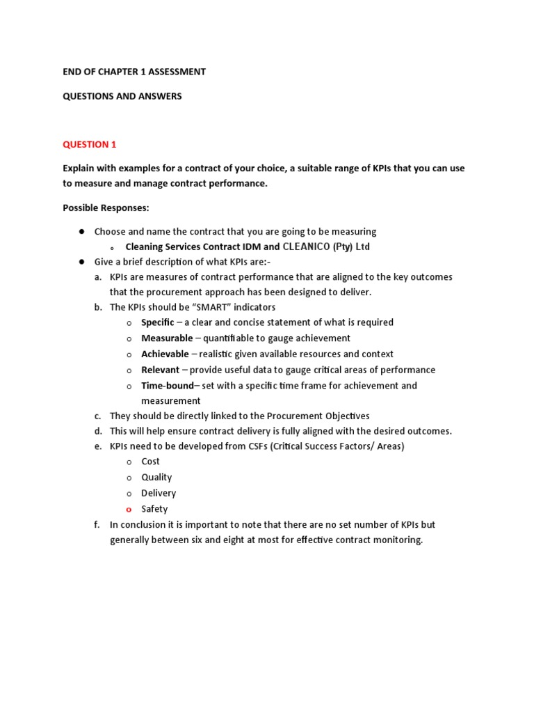 L5M4 Advanced Contract and Finacial Management End of Chapter 1 Test ...