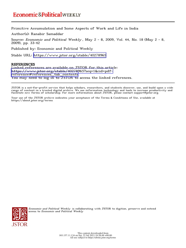 Samaddar PrimitiveAccumulationAspects 2009 | PDF