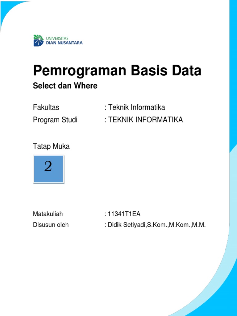 Modul 02 - Pemrograman Basis Data - Didik Setiyadi | PDF