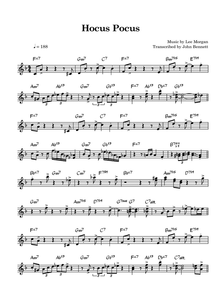 Hocus Pocus - Lead Sheet | PDF