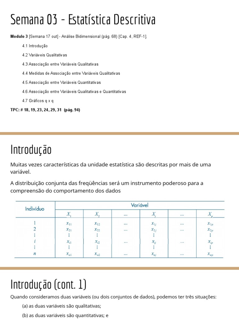 Modulo 03 - Estatística Descritiva (3) - 2023 | PDF | Estatísticas