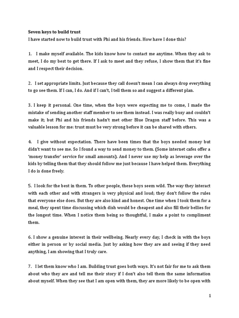 Seven Keys To Build Trust - by Vi Do | PDF