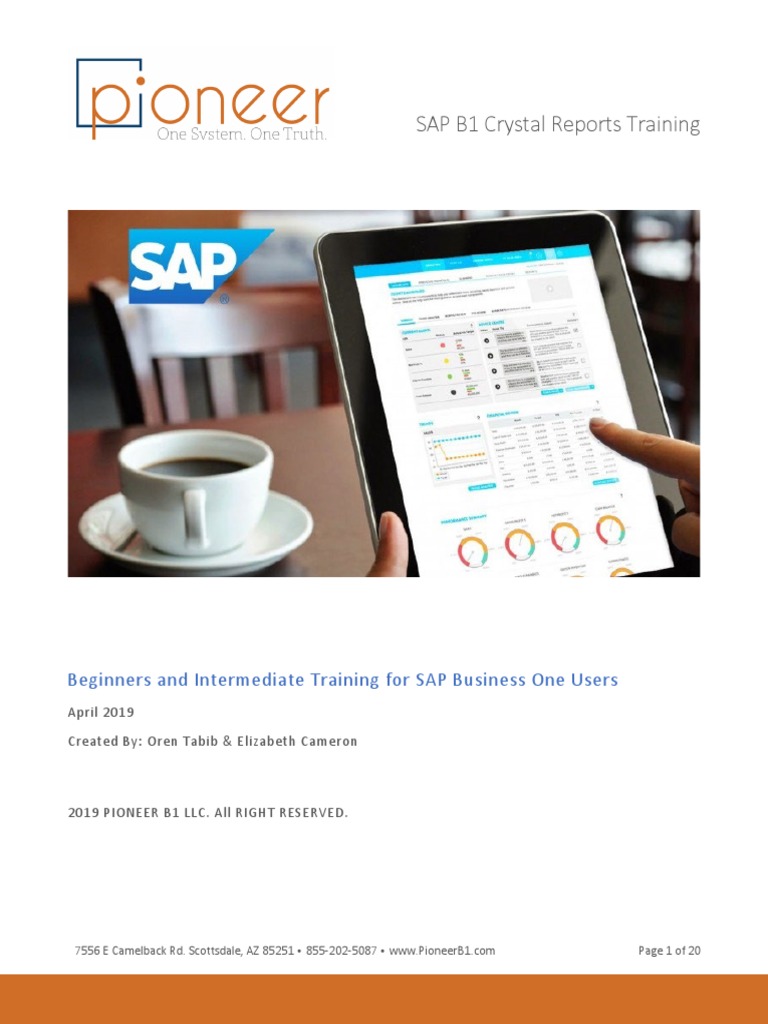 PB1 User Training SAP Business One Crystal Reports | PDF | Sql | Databases PB1 User Training SAP Business One Crystal Reports | PDF | Sql | Databases