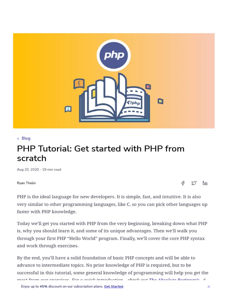 PHP Tutorial - Get Started With PHP From Scratch | PDF | Php | Variable ... PHP Tutorial - Get Started With PHP From Scratch | PDF | Php | Variable ...