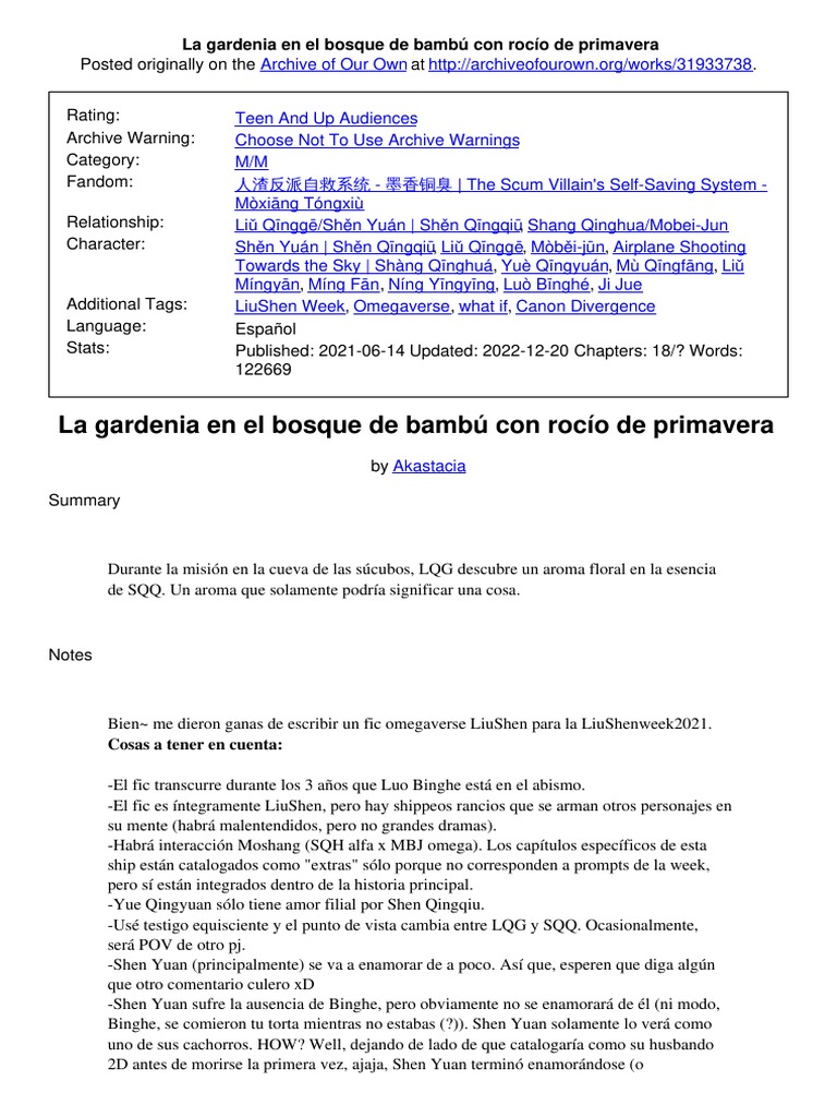 Fic Omegaverse LiuShen en Español | PDF | Ficción general