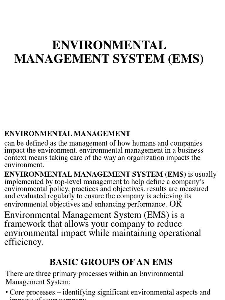 Environmental Management System (Ems) | Download Free PDF | Pollution ...
