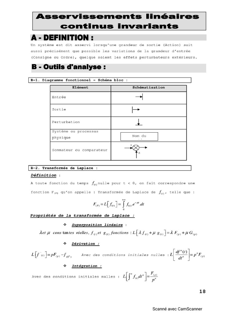 Résumé Asservissement | PDF