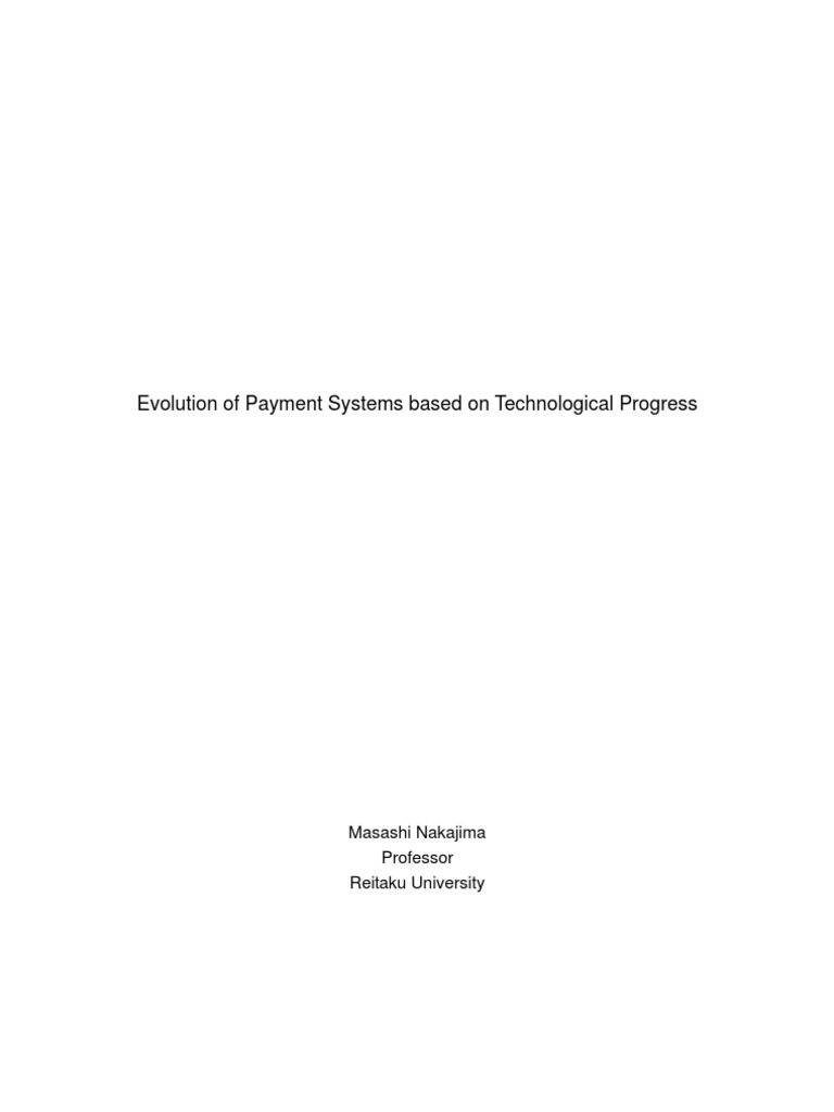 Evolution of Payment Systems Based On Technological Progress | PDF | Payment System | Payments