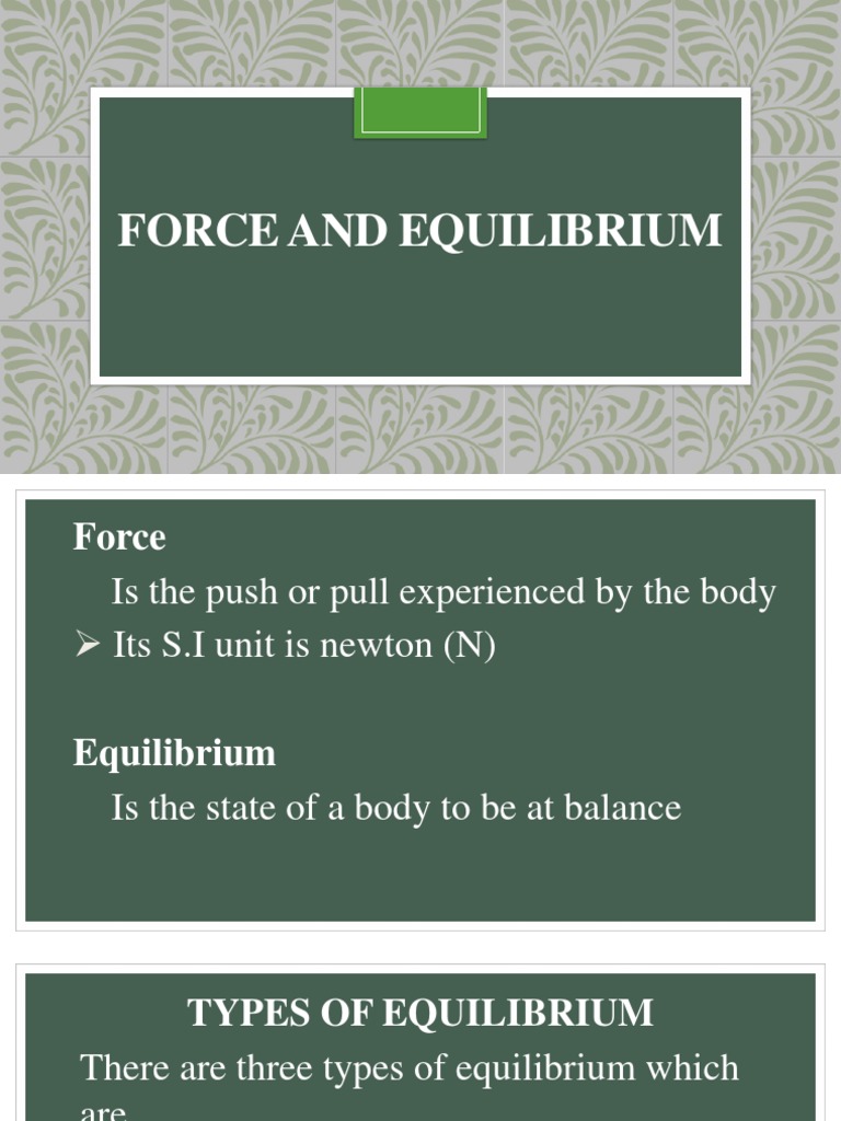 L2 Equilibrium and Force Principles | PDF | Force | Torque