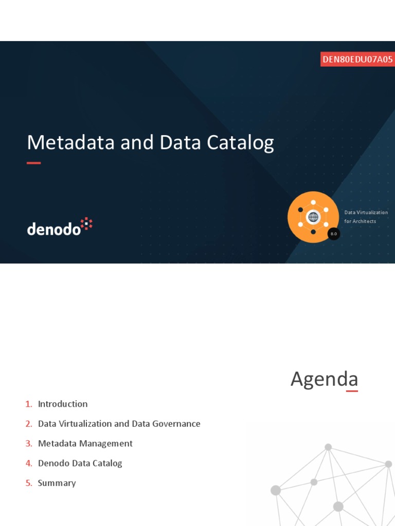 DEN80EDU07A05. Metadata and Data Catalog | PDF | Metadata | Data