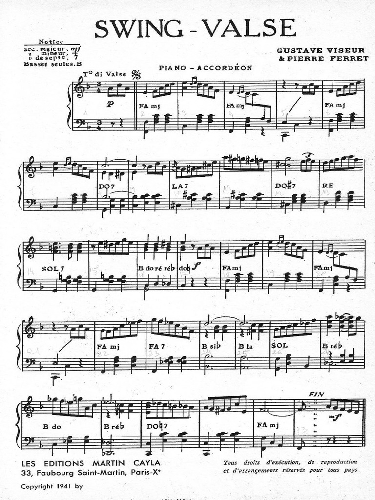 Gus Viseur Swing Valse | PDF