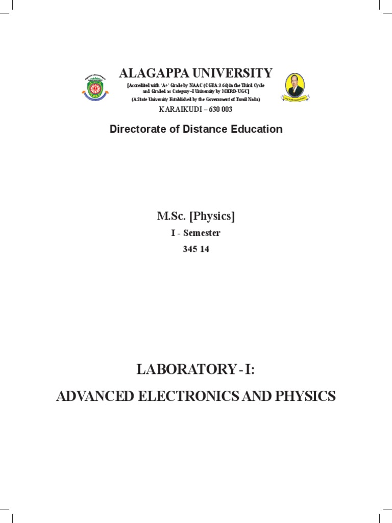 PG - M.Sc. - Physics - 345 14 - Lab - Advance Electronic Physics - 4758 | PDF | Field Effect ...