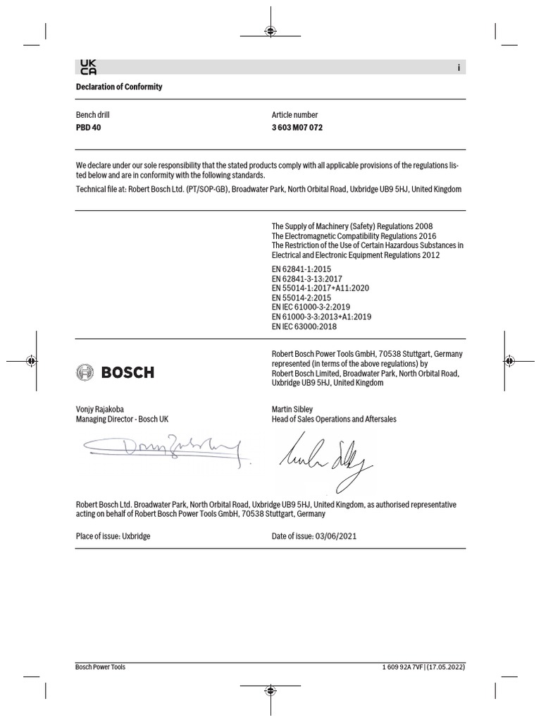Bosch PBD40 CE | PDF