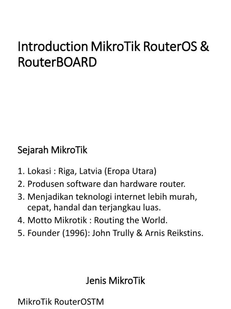 Module 1 Introduction Mikrotik Dan IP | PDF